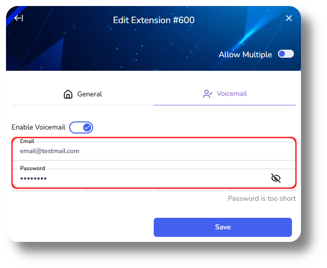 Voicemail Setup (Ext & Queues)